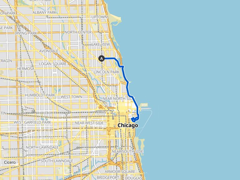 De Diversey ao Maggie Daley Park via Lakefront Trail — Chicago ...